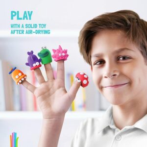 HEY CLAY Monsters - Colorful Kids Modeling Air-Dry Clay, 18 Cans with Fun Interactive App