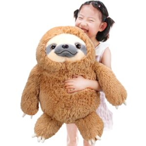 winsterch large fluffy sloth stuffed animal,plush stuffed animals,big stuffed plush sloth toy,birthday christmas for kids boys girls,cute sloth plushies toy