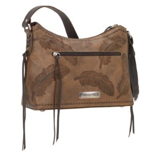 American West Women's Sacred Bird Shoulder Bag Distressed Brown One Size