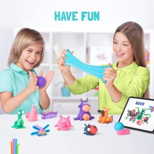 HEY CLAY Monsters - Colorful Kids Modeling Air-Dry Clay, 18 Cans with Fun Interactive App