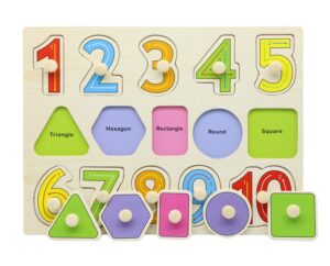 motrent wooden jigsaw peg puzzle board toy number educational and learning puzzles toy