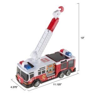 Hey! Play! Toy Fire Truck with Extending Ladder, Battery-Powered Lights, Siren Sounds and Bump-n-Go Movement for Toddlers Boys and Girls