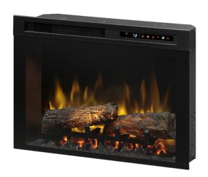 dimplex 26 inch built-in electric fireplace - multi-fire xhd firebox with logs and realistic multi-color flames | model: xhd26l