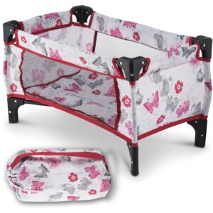 litti pritti take along travel crib pack and play accessory for dolls - perfect for 18" dolls