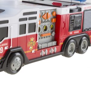 Hey! Play! Toy Fire Truck with Extending Ladder, Battery-Powered Lights, Siren Sounds and Bump-n-Go Movement for Toddlers Boys and Girls