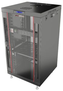 sysracks 18u 24inch deep server rack cabinet it enclosure premium series data it locking under desk network rack with wheels pdu and other accessories