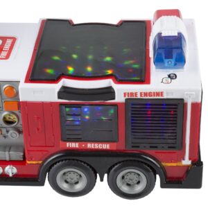 Hey! Play! Toy Fire Truck with Extending Ladder, Battery-Powered Lights, Siren Sounds and Bump-n-Go Movement for Toddlers Boys and Girls