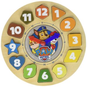 paw patrol shape sorter clock (12 piece)