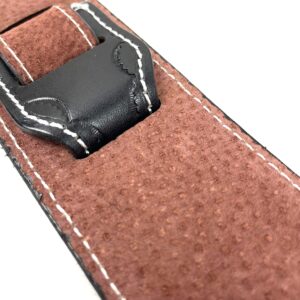 Walker & Williams LC-11 Handmade Super Premium Leather Guitar Strap with Hand Carved Live Oak Pattern And Peccary Backing For Acoustic, Electric, And Bass Guitars