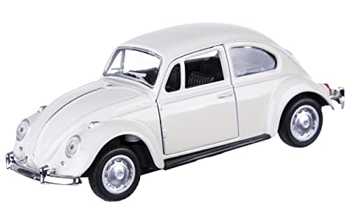 Berry President 1967 Classic Beetle Bug Vintage 1/32 Scale Diecast Metal Pull Back Car Model Toy for Gift/Kids (Beige)