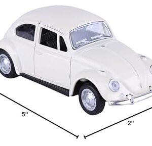 Berry President 1967 Classic Beetle Bug Vintage 1/32 Scale Diecast Metal Pull Back Car Model Toy for Gift/Kids (Beige)