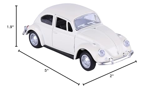 Berry President 1967 Classic Beetle Bug Vintage 1/32 Scale Diecast Metal Pull Back Car Model Toy for Gift/Kids (Beige)