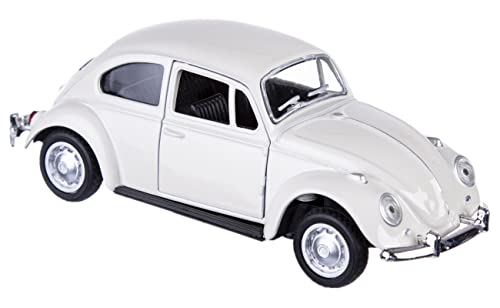 Berry President 1967 Classic Beetle Bug Vintage 1/32 Scale Diecast Metal Pull Back Car Model Toy for Gift/Kids (Beige)