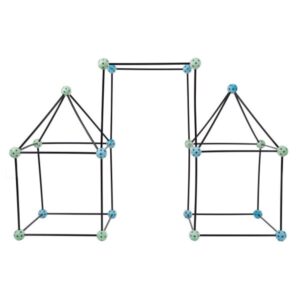 construction fort building toy set for kids with 60 pieces - build and play kit for indoor and outdoor use - for boys and girls by hey! play! , green