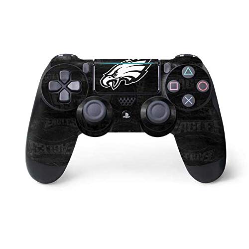 Skinit Decal Gaming Skin Compatible with PS4 Pro/Slim Controller - Officially Licensed NFL Philadelphia Eagles Black & White Design