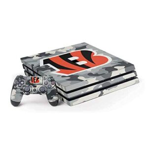 skinit decal gaming skin compatible with ps4 pro console and controller bundle - officially licensed nfl cincinnati bengals camo design