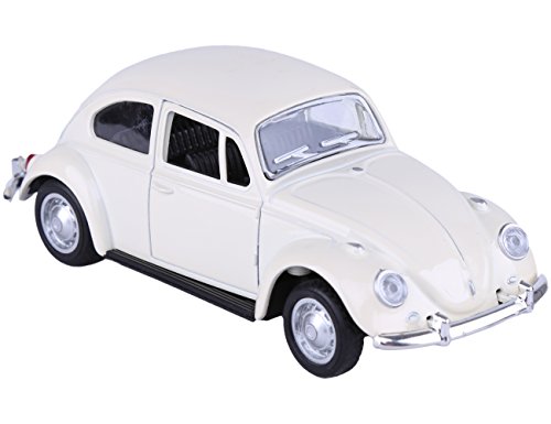 Berry President 1967 Classic Beetle Bug Vintage 1/32 Scale Diecast Metal Pull Back Car Model Toy for Gift/Kids (Beige)