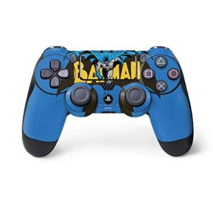 skinit decal gaming skin for ps4 pro/slim controller - officially licensed warner bros batman vintage design