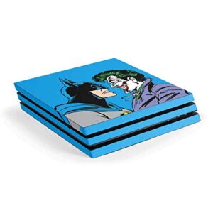 skinit decal gaming skin compatible with ps4 pro console - officially licensed warner bros batman vs joker - blue background design