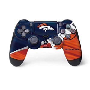 skinit decal gaming skin compatible with ps4 pro/slim controller - officially licensed nfl denver broncos design