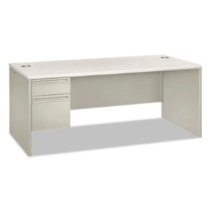 hon 38000 series left pedestal desk, 72" x 36" x 30", light gray/silver