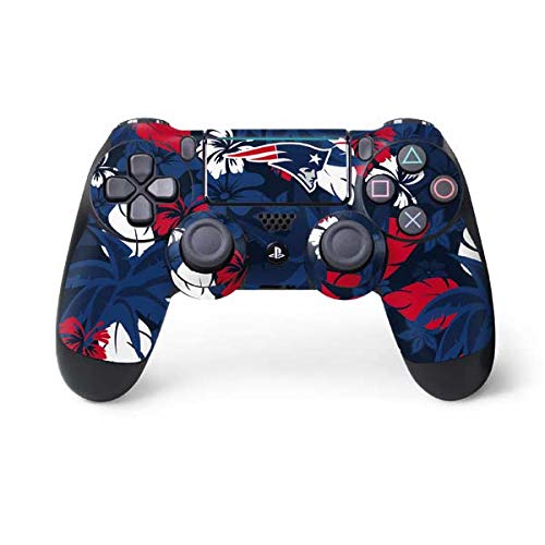 Skinit Decal Gaming Skin Compatible with PS4 Pro/Slim Controller - Officially Licensed NFL New England Patriots Tropical Print Design