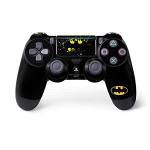 skinit decal gaming skin for ps4 pro/slim controller - officially licensed warner bros batman logo yellow splash design