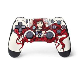 skinit decal gaming skin compatible with ps4 controller - officially licensed disney the little mermaid ariel illustration design