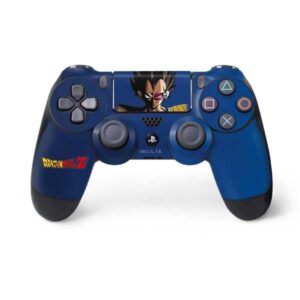 skinit decal gaming skin compatible with ps4 controller - officially licensed dragon ball z vegeta portrait design