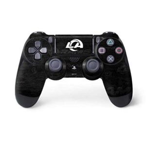 skinit decal gaming skin compatible with ps4 controller - officially licensed nfl los angeles rams black & white design