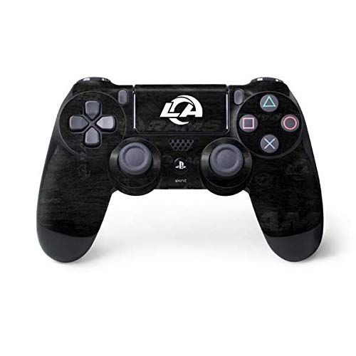 Skinit Decal Gaming Skin Compatible with PS4 Controller - Officially Licensed NFL Los Angeles Rams Black & White Design