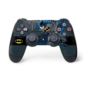 skinit decal gaming skin compatible with ps4 controller - officially licensed dc comics batman ready for action design