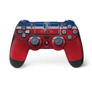 skinit decal gaming skin compatible with ps4 pro/slim controller - officially licensed nfl new england patriots vintage design