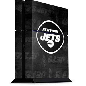 skinit decal gaming skin compatible with ps4 console - officially licensed nfl new york jets black & white design