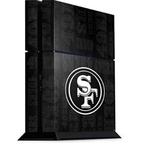 skinit decal gaming skin compatible with ps4 console - officially licensed nfl san franciso 49ers black & white design