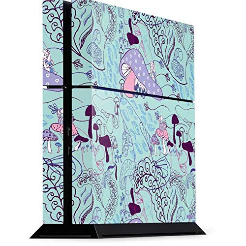 Skinit Decal Gaming Skin Compatible with PS4 Console - Officially Licensed Disney Alice in Wonderland (Animated) Mushrooms Print Pattern Design