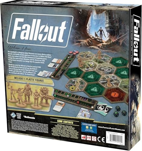 Fallout The Board Game (Base) | Strategy | Apocalyptic Adventure Game for Adults and Teens | Ages 14 and up | 1 to 4 Players | Average Playtime 2-3 Hours | Made by Fantasy Flight Games