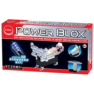 e-blox power blox builder - standard kit 3d led light-up building blocks toys set for kids ages 8+