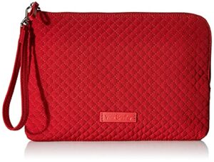 vera bradley women's microfiber wristlet with rfid protection, cardinal red, one size