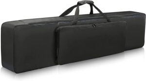 nktm 88 key keyboard case, 53.5"x12.6"x6.3" electric keyboard bag piano gig bag with handles and adjustable shoulder straps keyboard gig bag - black