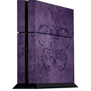 skinit decal gaming skin for ps4 console - officially licensed tate and co. purple damask butterfly design