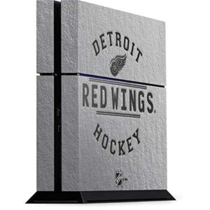 skinit decal gaming skin for ps4 console - officially licensed nhl detroit red wings black text design