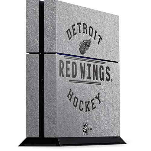 Skinit Decal Gaming Skin for PS4 Console - Officially Licensed NHL Detroit Red Wings Black Text Design