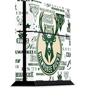 skinit decal gaming skin for ps4 console - officially licensed nba milwaukee bucks historic blast