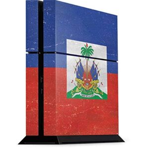 skinit decal gaming skin for ps4 console - originally designed haitian flag distressed design