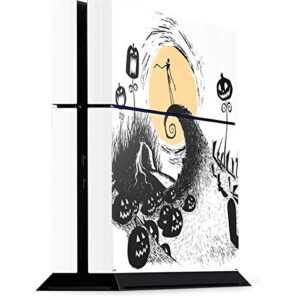 skinit decal gaming skin compatible with ps4 console - officially licensed disney the nightmare before christmas jack on spiral hill art design