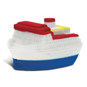 DolliBu Cruise Ship Bath Buddy Squirter - Floating Ship Rubber Bath Toy, Fun Water Squirting Bathtime Play for Toddlers, Cute Watercraft Vehicle Toy for The Bathtub, Beach, & Pool for Girls & Boys