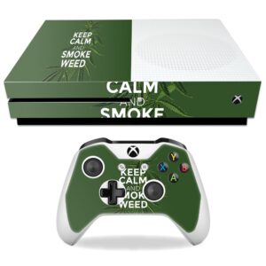 mightyskins skin compatible with microsoft xbox one s - smoke weed | protective, durable, and unique vinyl decal wrap cover | easy to apply, remove, and change styles | made in the usa