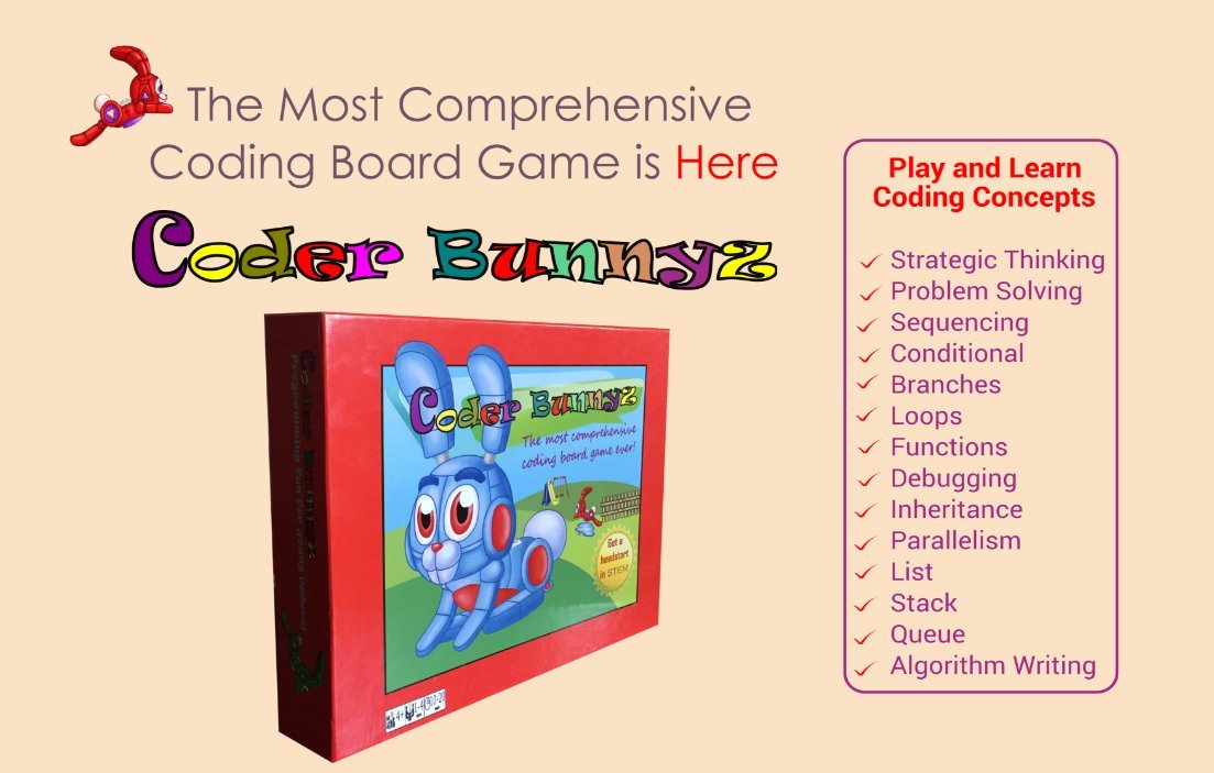 Coder Bunnyz - The Most Comprehensive STEM Coding Board Game Ever! Learn All The Concepts You Ever Need in Computer Programming in a Fun Adventure. Featured at TIME, NBC, Sony, Google, Maker Faires!