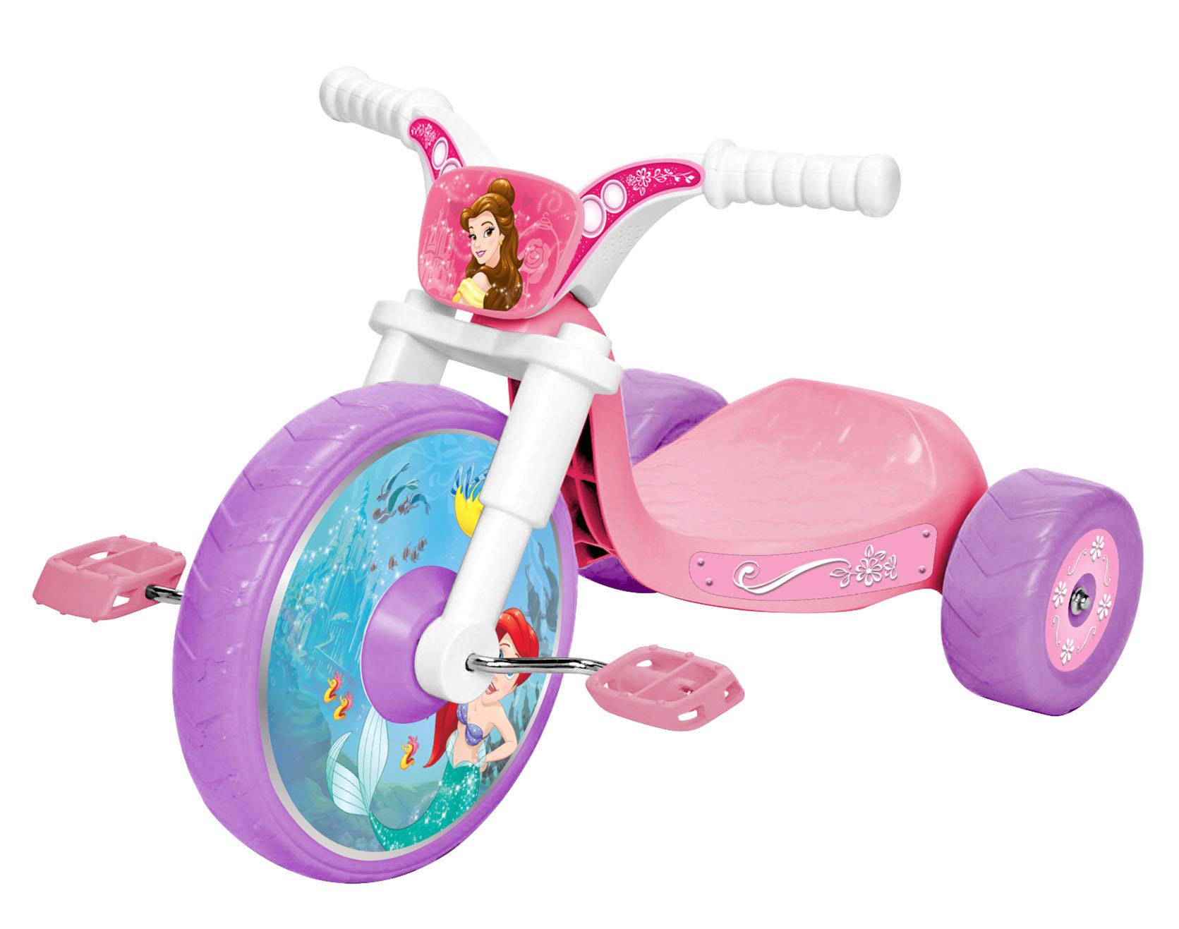 Disney Interactive Studios Disney Princess Ride-On 10" Fly Wheels Junior Cruiser Tricycle with Sounds - Toddler Bike Trike, Ages 18-36M, for Kids 33”-35” Tall - 35 lbs. Weight Limit